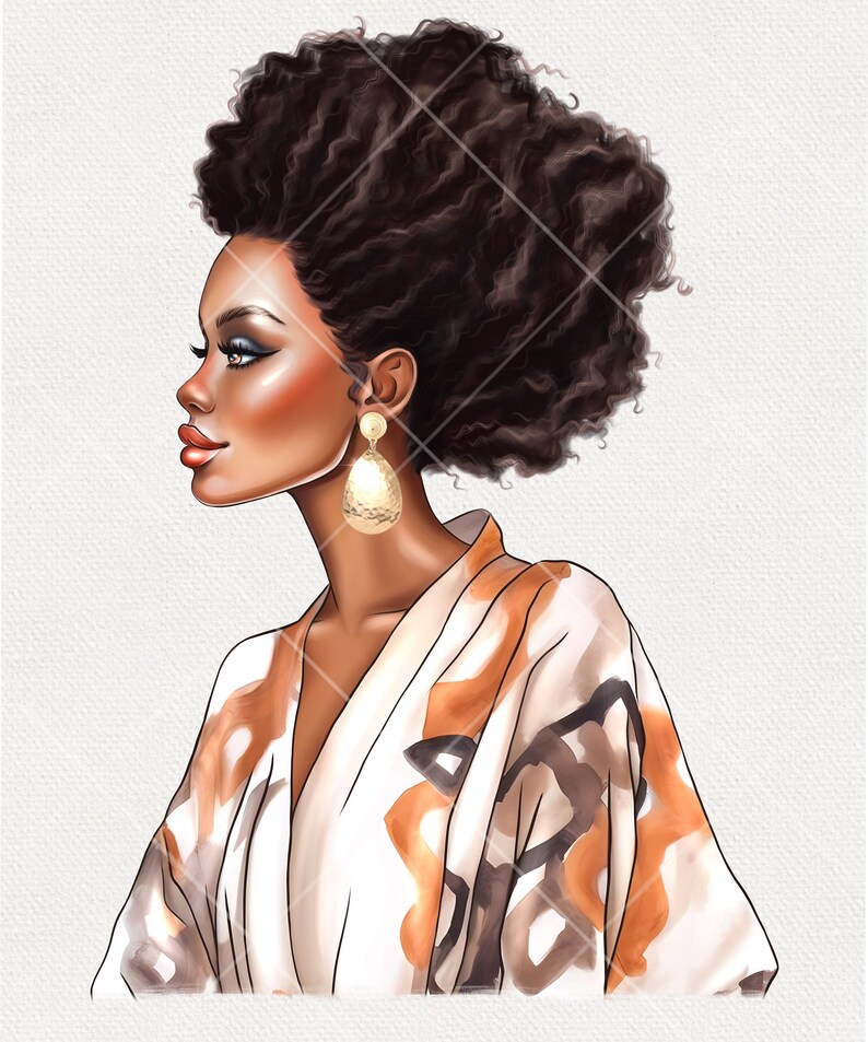 DIGITAL DOWNLOAD Girl Clipart, African Women Clipart Black Girl PNG ...