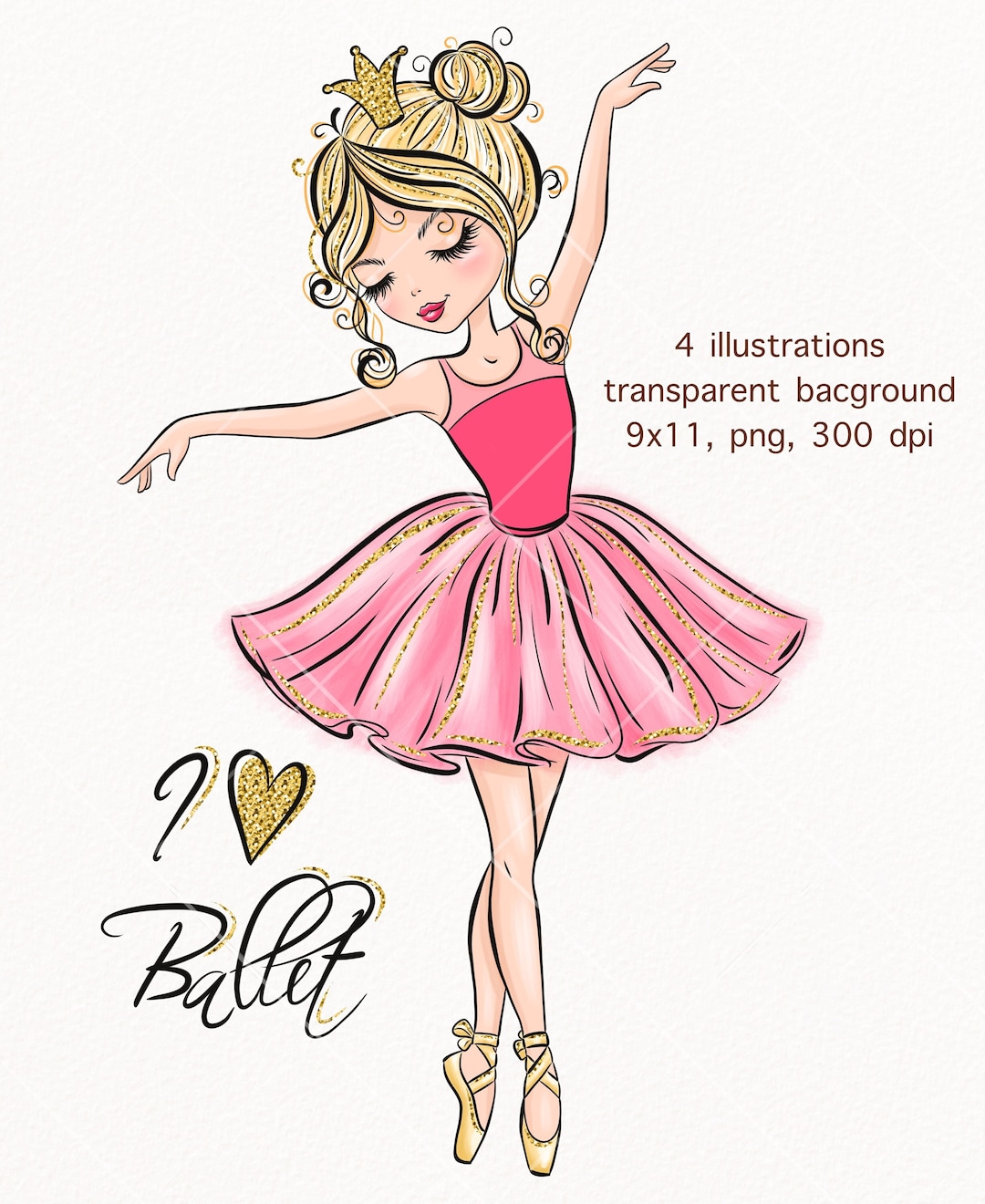 DIGITAL DOWNLOAD Ballerina Girl Clipart, Cute Girl PNG, Digital ...