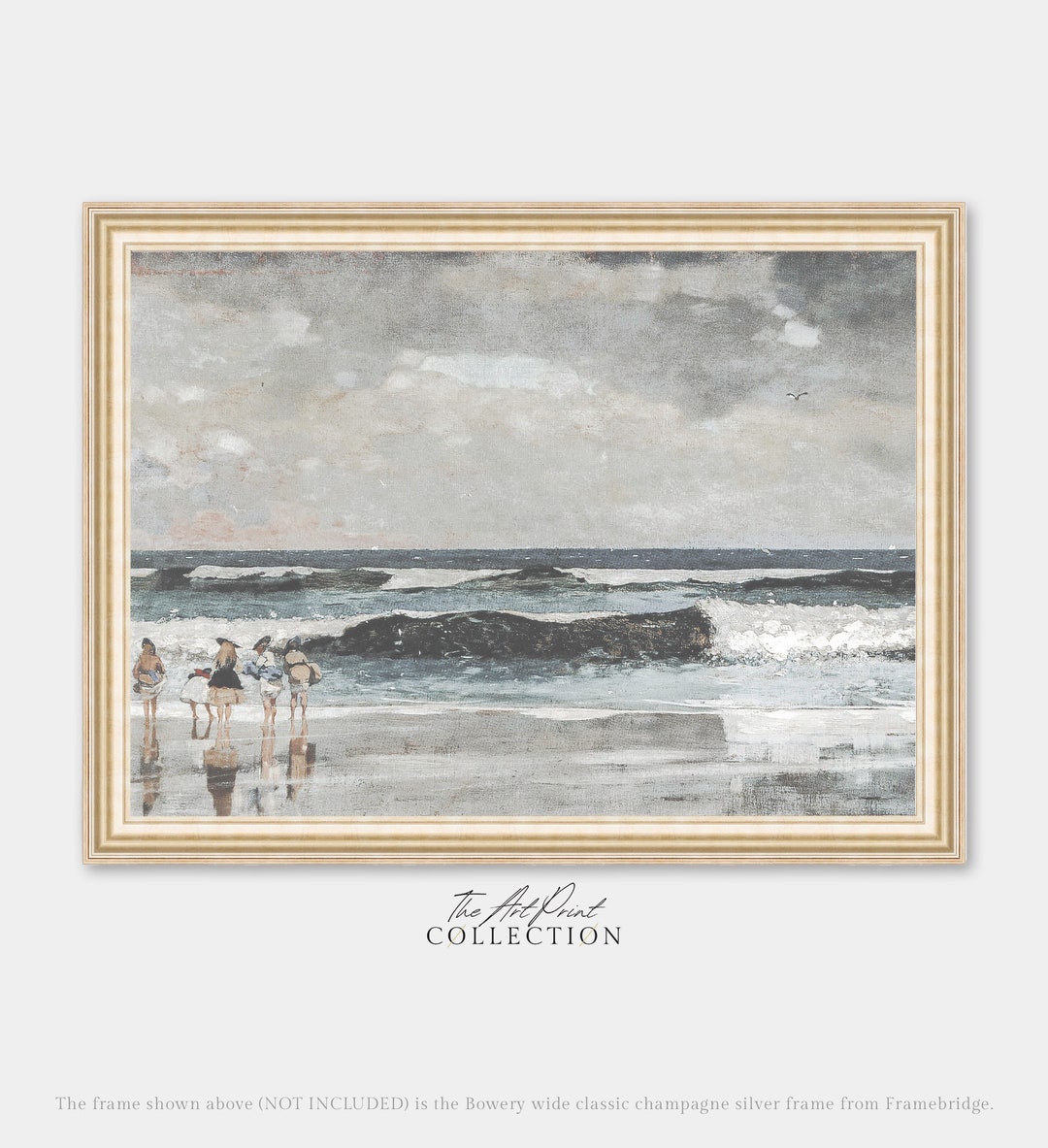Vintage Beach Painting, Coastal Print Vintage Art Digital PRINTABLE ...