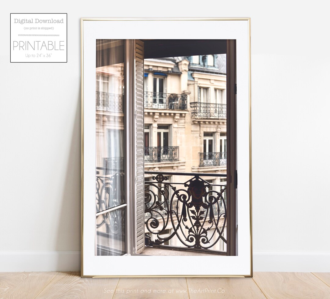 Paris Apartment Window View Print: Vintage Wall Art (digital Download ...