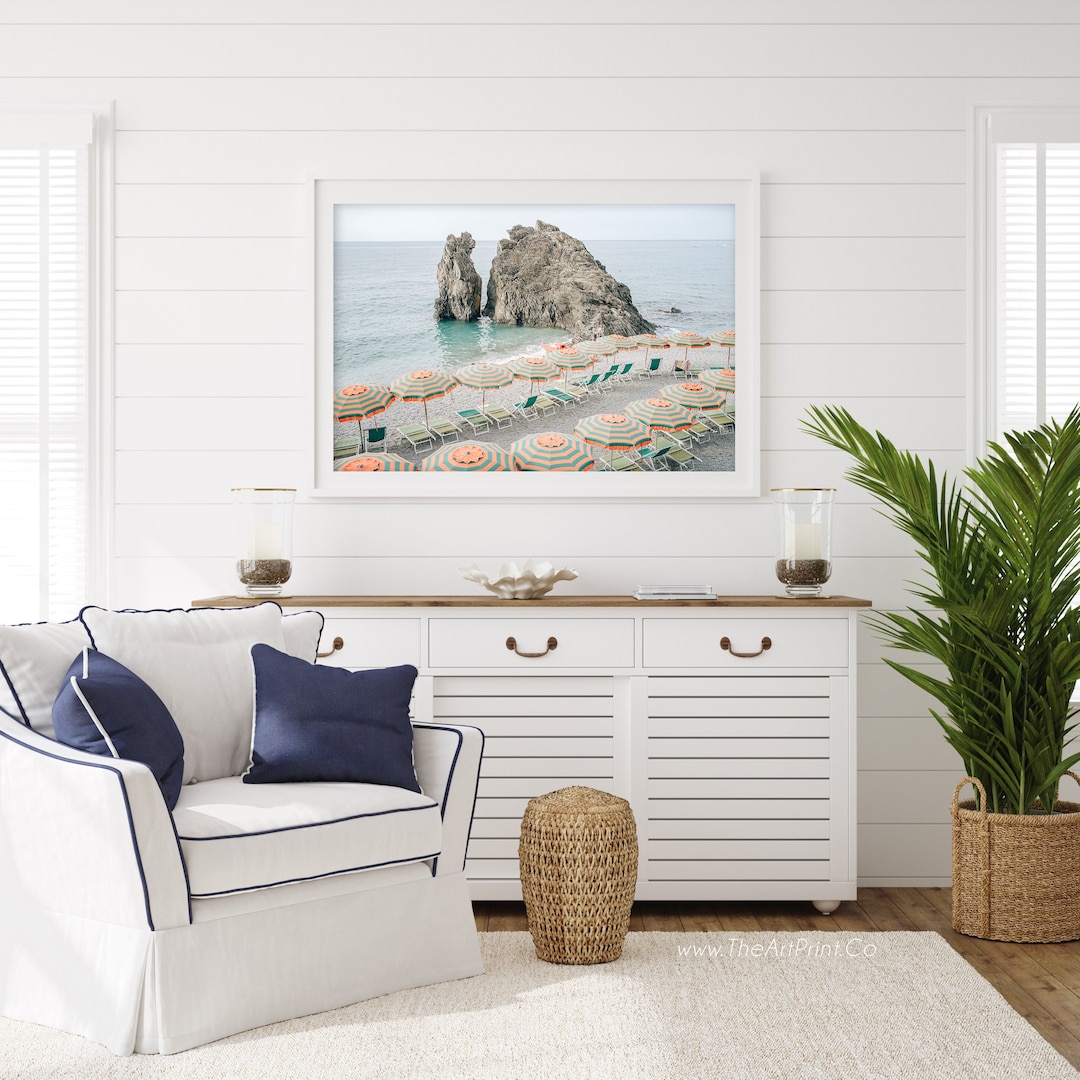 Italian Riviera Print Beach Art Pastel Decor Boho Wall Decor Coastal ...