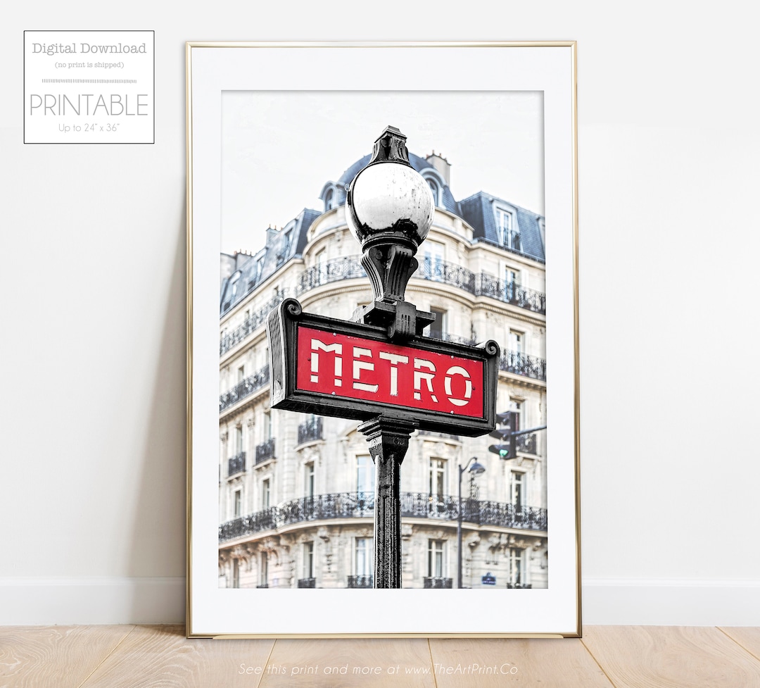 Classic Paris Metro Station Sign Photo Print, Paris Art Print, Paris ...