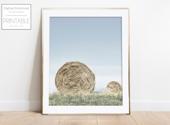 Farmhouse Print Hay Bale Print Rustic Printable Farm House | Etsy