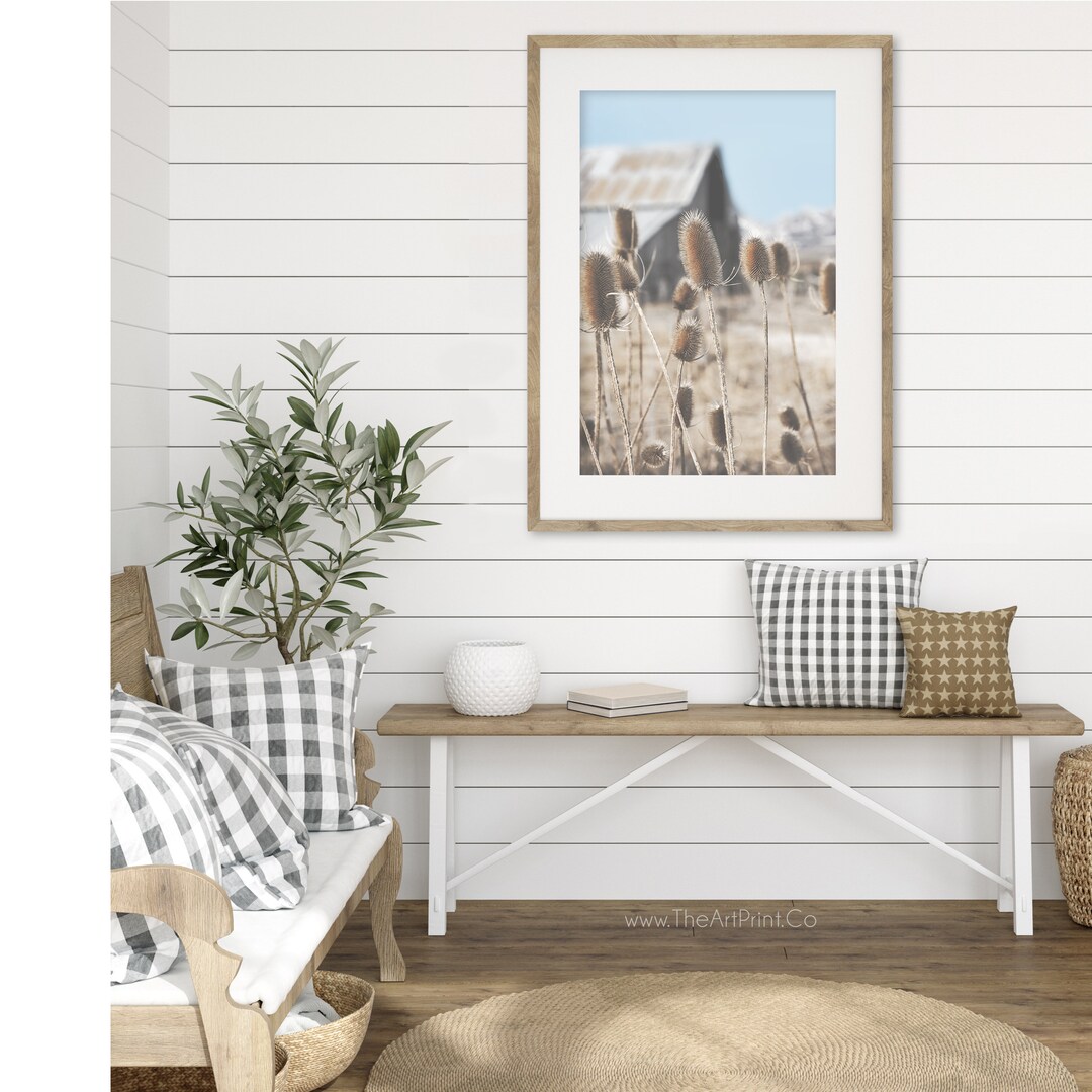 Farmhouse Printable Boho Wall Art Pampas Grass Print Rustic Wall Decor ...