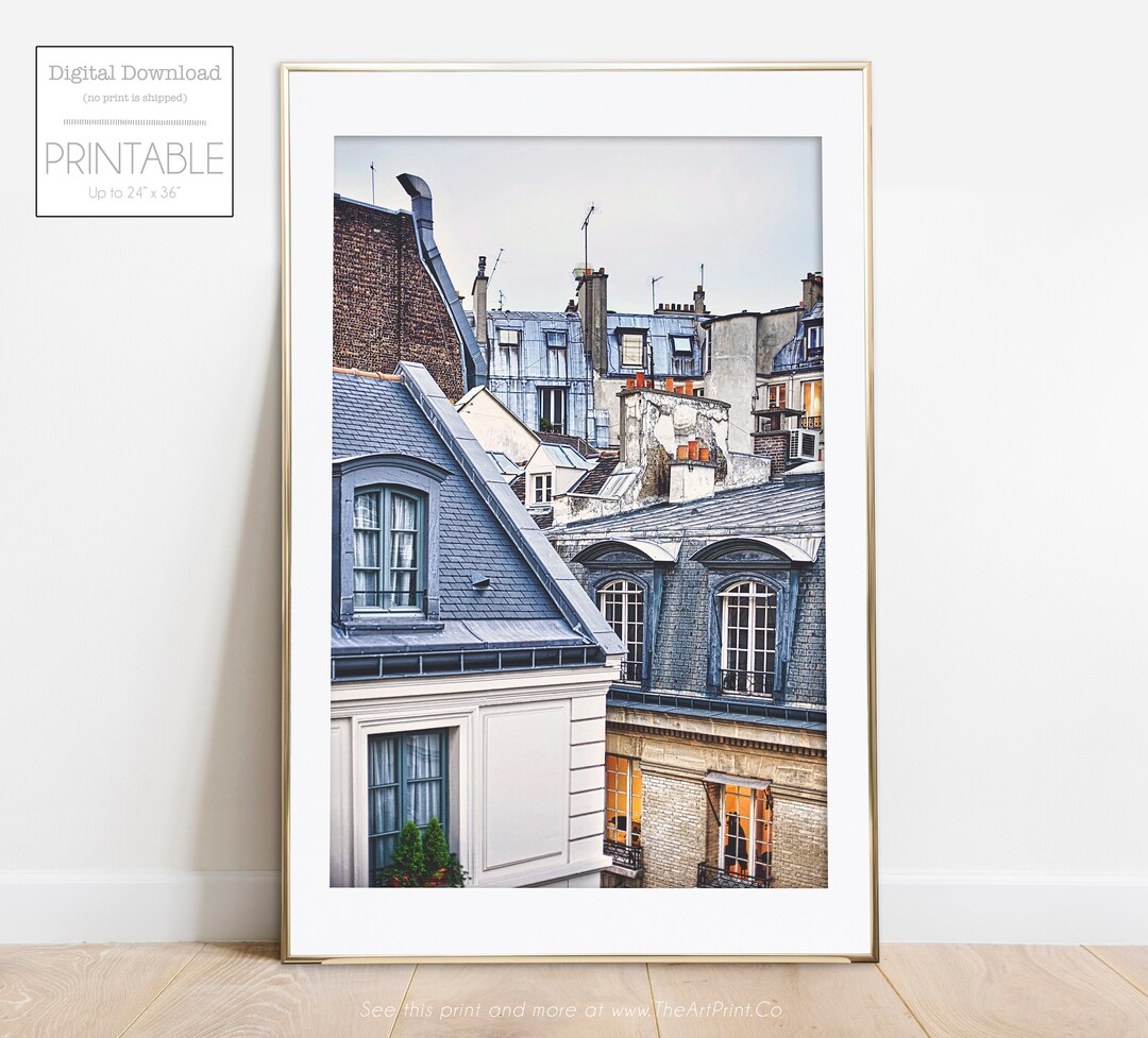 Downloadable Paris Photography Print, Paris Rooftops Print, Printable ...