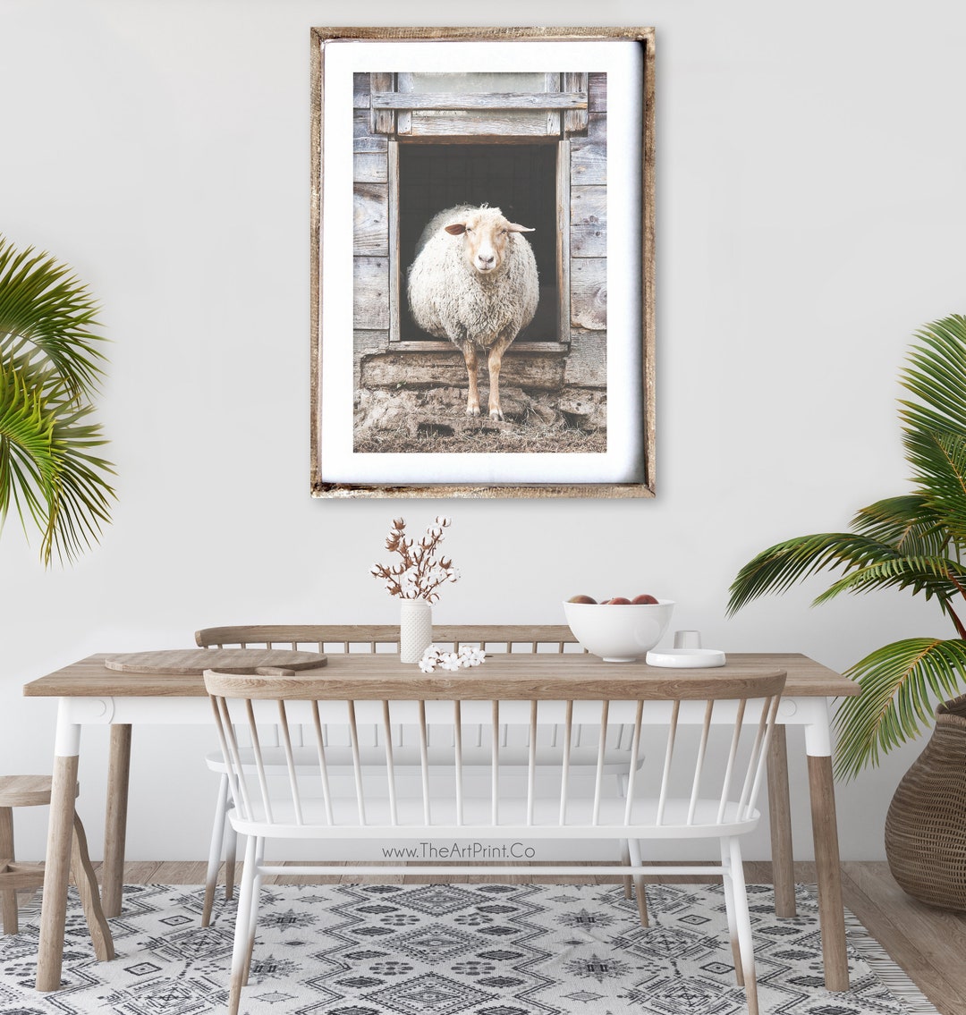 Sheep Wall Art Farmhouse Wall Art Country Print Neutral Farm Print ...