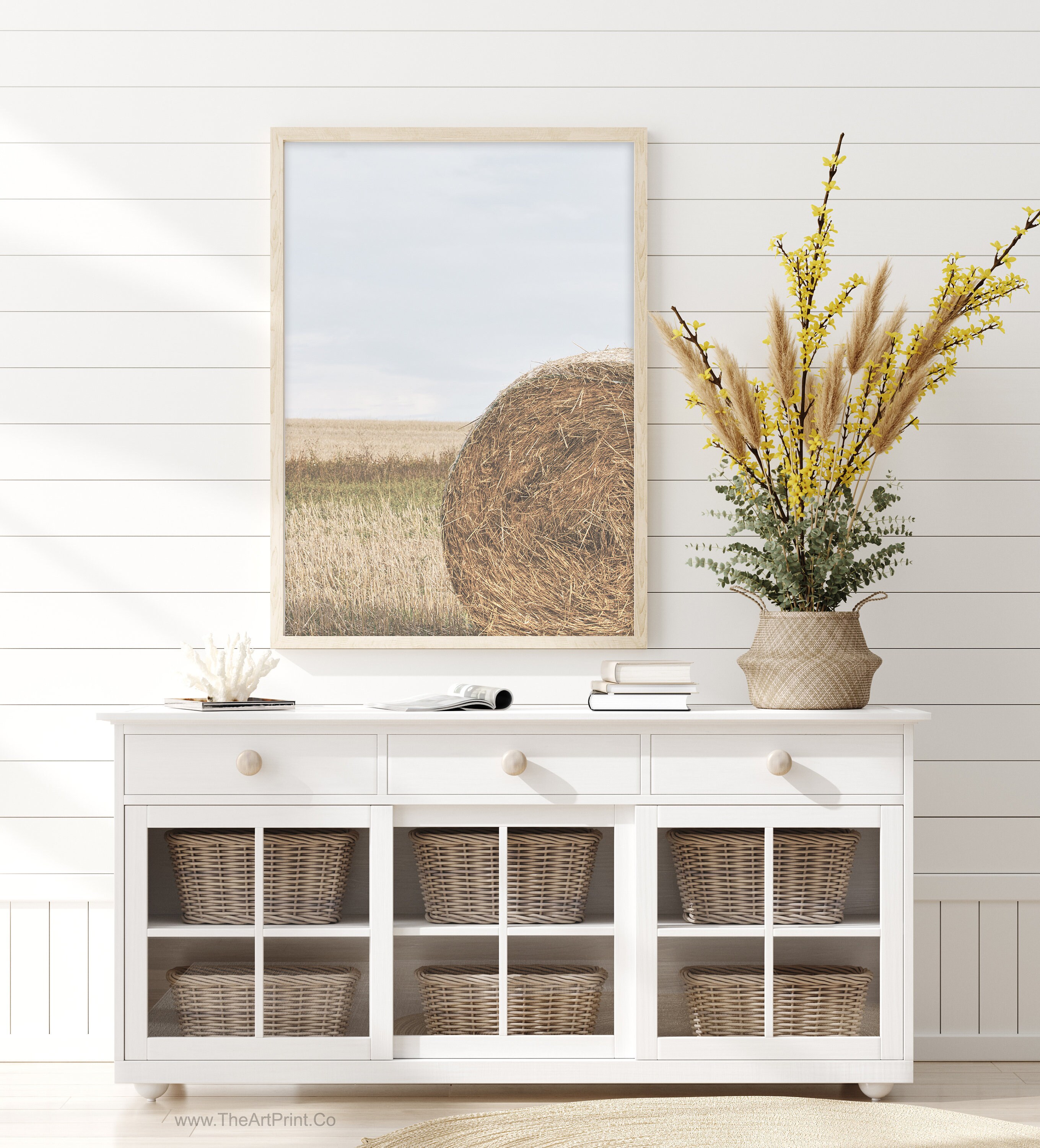 Hay Field Print Rustic Art Farm Poster Farmhouse Wall Art Farm | Etsy