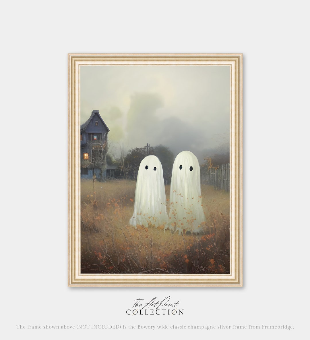 Ghosts Art Print, Halloween Art Print, Halloween Decor, Cute Ghosts in ...