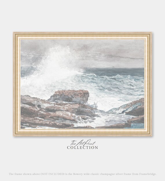 Vintage Abstract Seascape Ocean Waves Coastal Digital Print - Etsy
