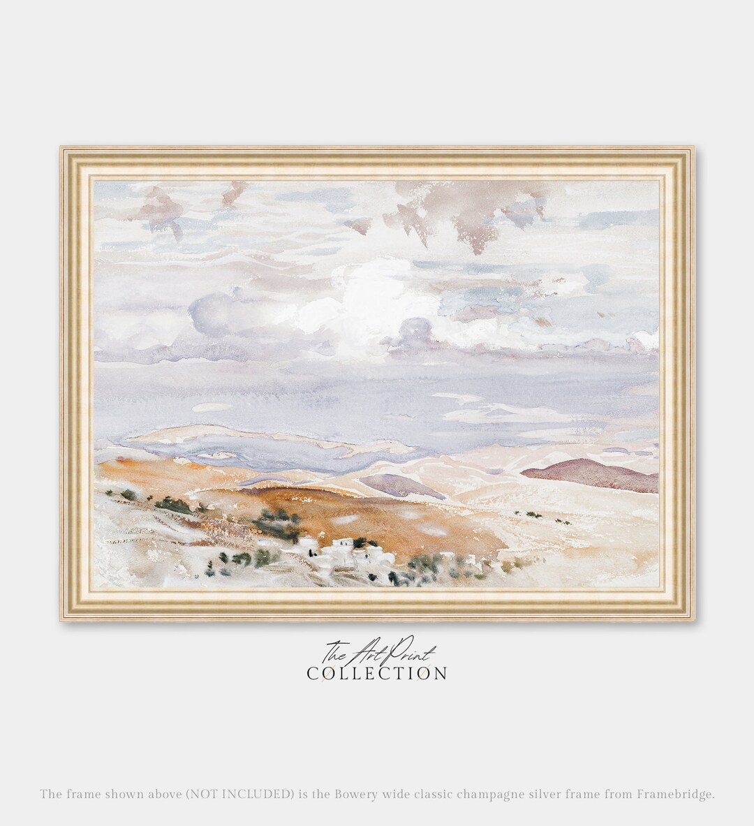 Vintage French Country Landscape Painting, Pastel Summer Scenery Wide ...