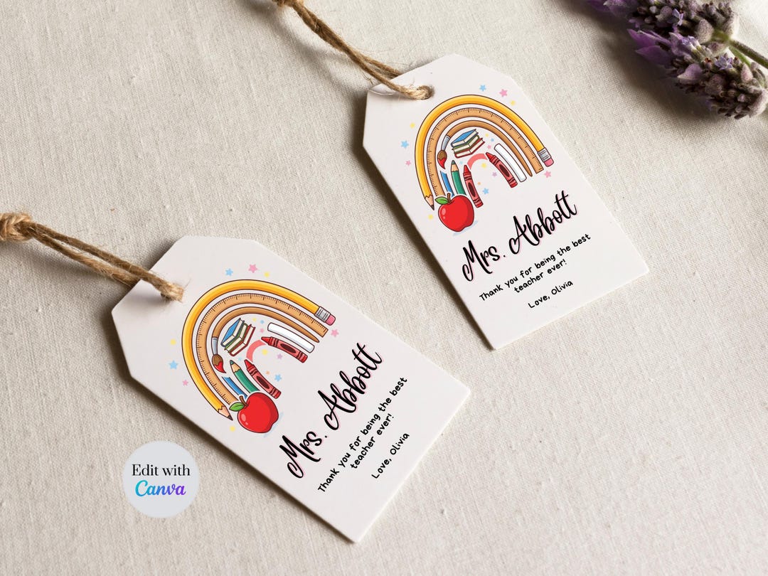 Teacher Appreciation Week Printable Gift Tag | Editable Template ...