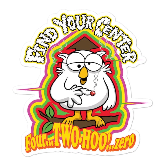 Weed Smoking Bird Stickers Owl Cartoon Parody Decals Kiss - Etsy