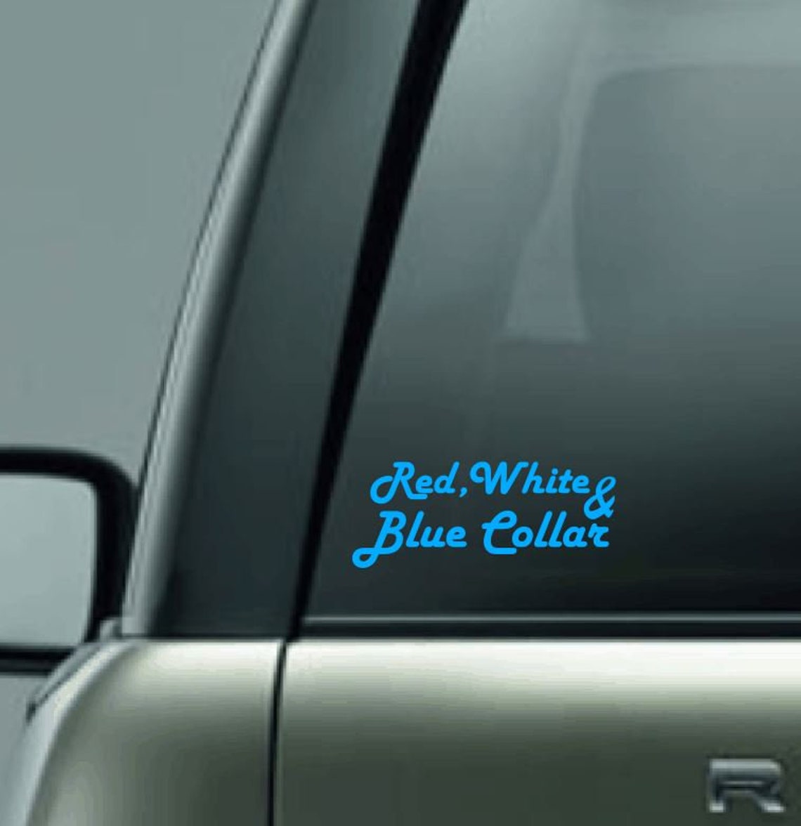 Red, White & Blue Collar Vinyl Car Decal, Blue Collar Decal, Blue ...