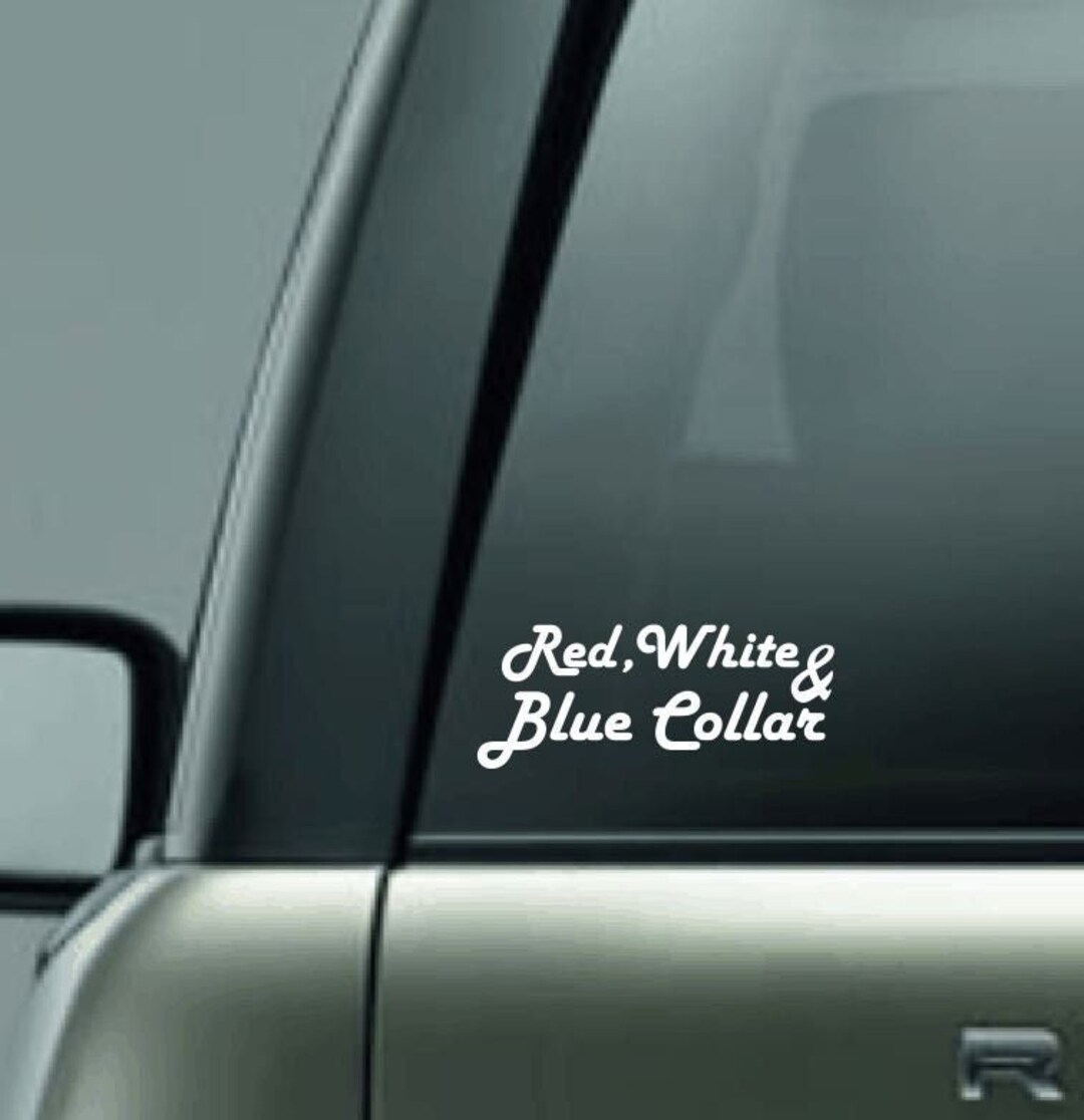Red, White & Blue Collar Vinyl Car Decal, Blue Collar Decal, Blue ...