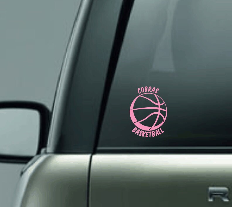 Personalized Basketball Car Decal With Mascot, CUSTOM Basketball Team ...