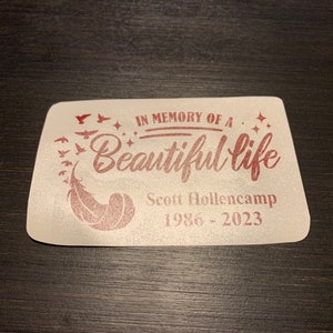 Personalized Car Memorial Car Decal, Custom Name Vinyl Decal, in Loving ...