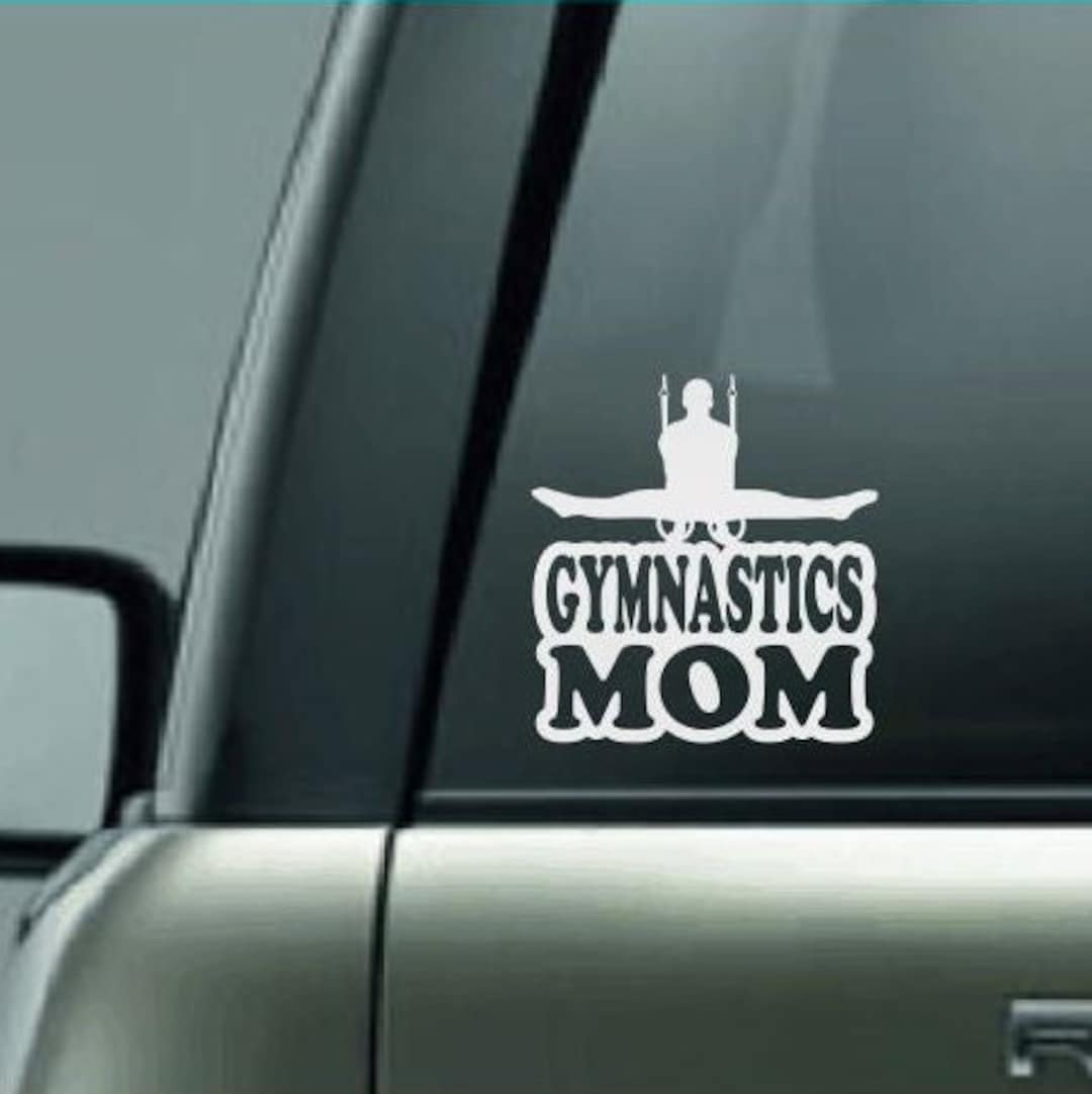 Gymnastics Mom, Gymnastics Mom Car Decal, Gymnastics Rings Decal, Male ...