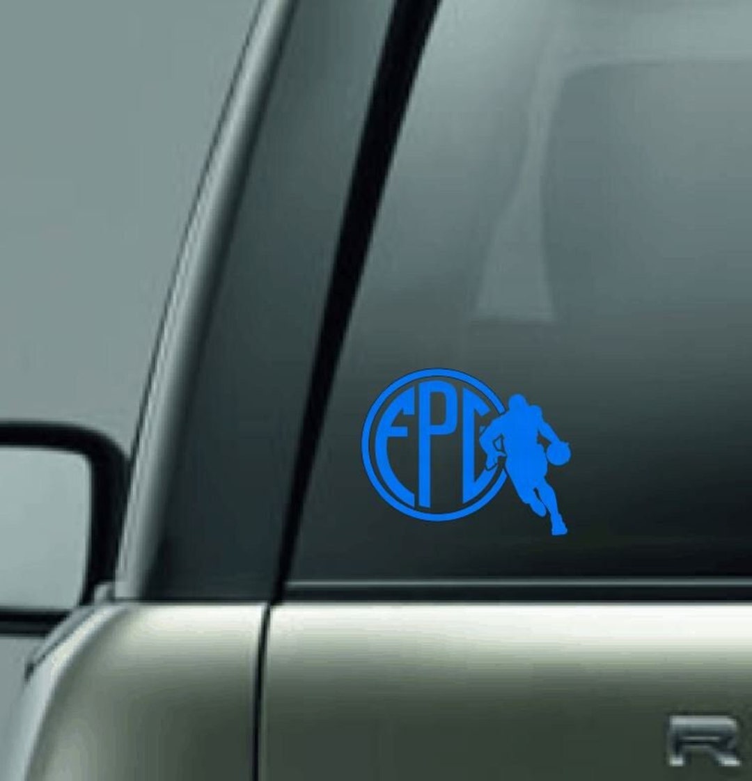Basketball Player Monogram Vinyl Decal, Three Letter Monogram Decal ...