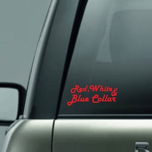 Red, White & Blue Collar Vinyl Car Decal, Blue Collar Decal, Blue ...