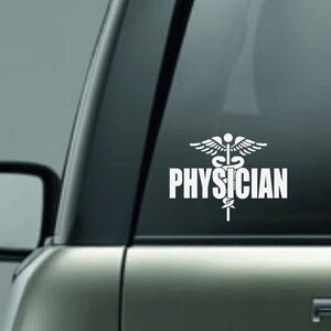 Physician Car Decal, Caduceus Car Decal, Proud Doctor Car Decal, Doctor ...
