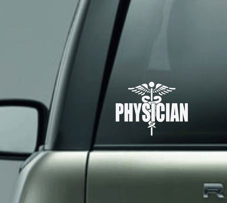 Physician Car Decal, Caduceus Car Decal, Proud Doctor Car Decal, Doctor ...