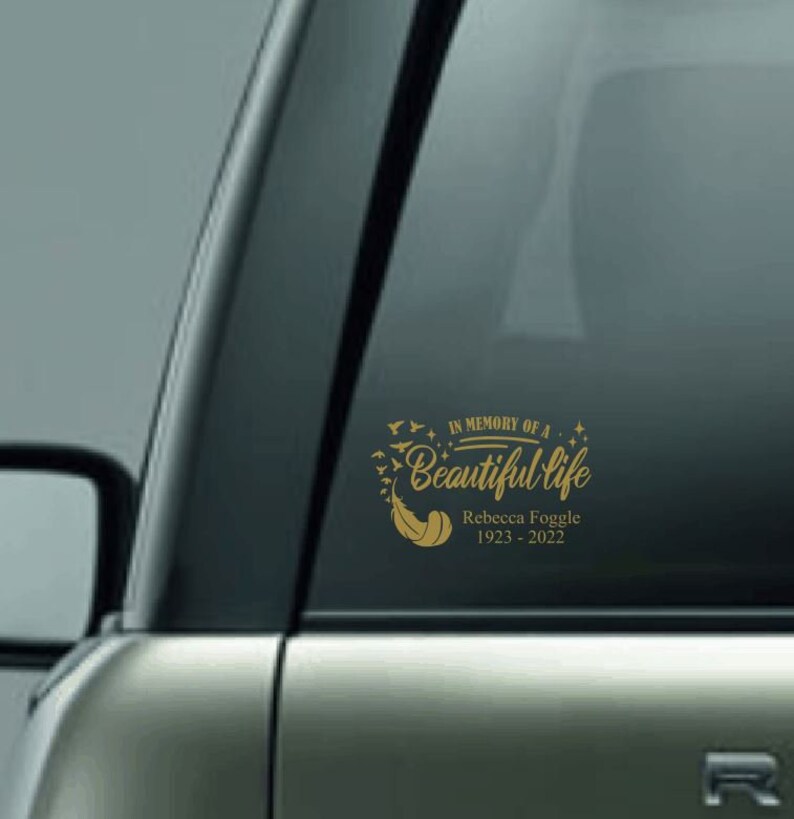Personalized Car Memorial Car Decal, Custom Name Vinyl Decal, in Loving ...