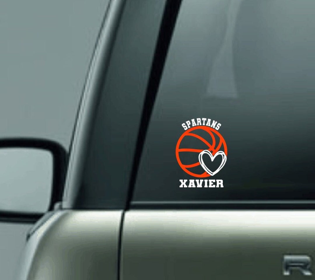Personalized Basketball Heart Car Decal With Player Name, Team Name ...