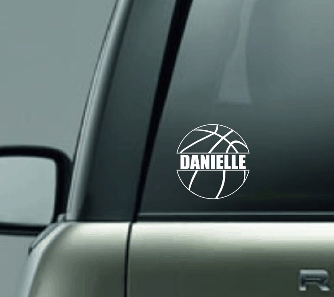Personalized Basketball Car Decal With Name, CUSTOM Basketball Decal ...