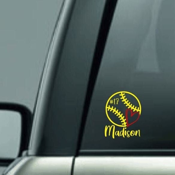 Softball Decals For Cars