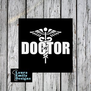 Physician Car Decal Caduceus Car Decal Proud Doctor Car - Etsy