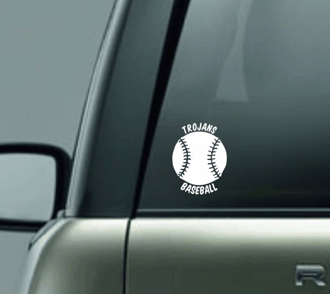 Custom Baseball Car Decal With Team Name, Personalized Mascot Name ...