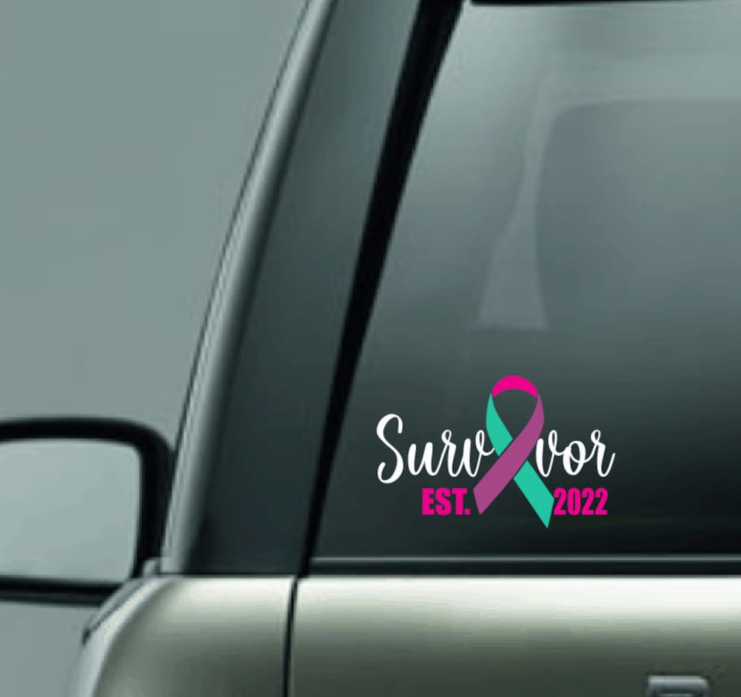 Thyroid Cancer Ribbon Car Decal, Thyroid Cancer Survivor Custom Decal ...