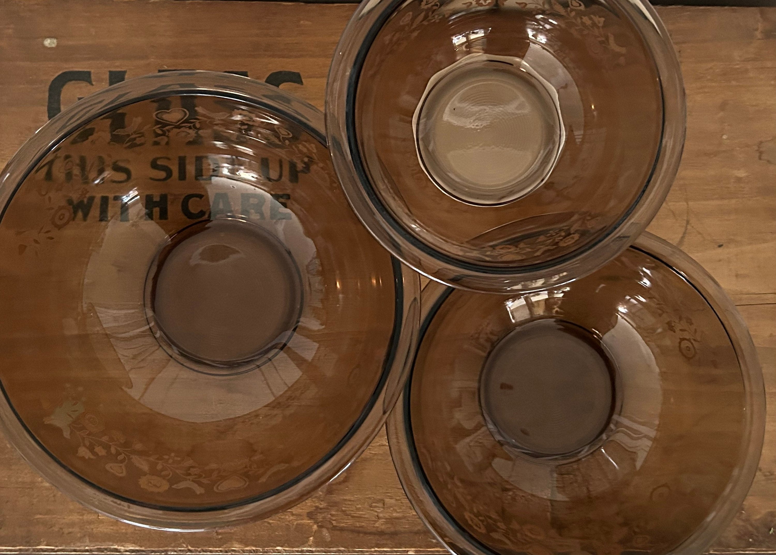 Pyrex Amber Glass Festive Harvest Nesting Mixing Bowls - Etsy
