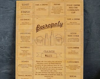 Drinking Game Board - Etsy