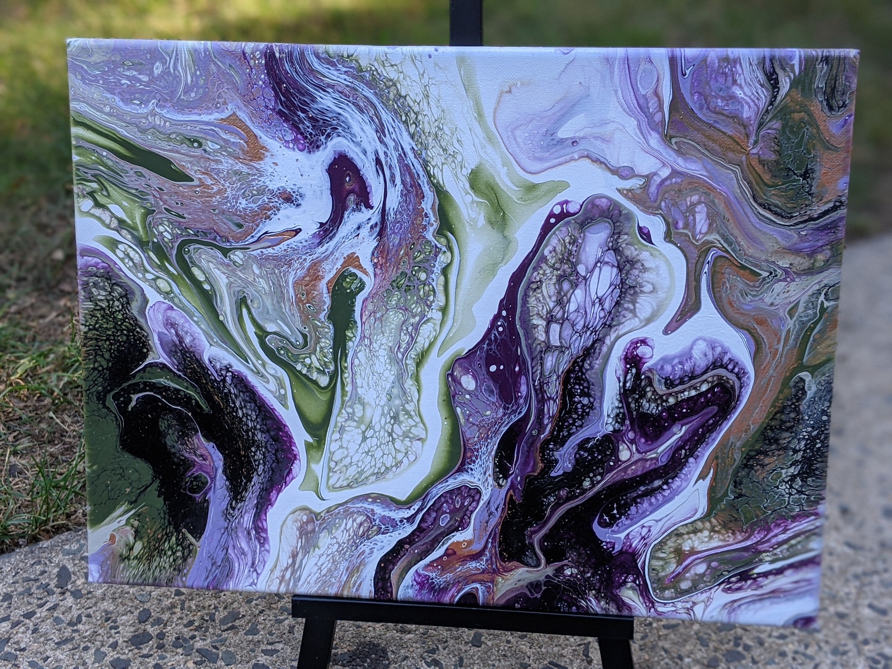 Wall Hanging, Abstract Handmade Acrylic Pour Painting, Contemporary Art ...