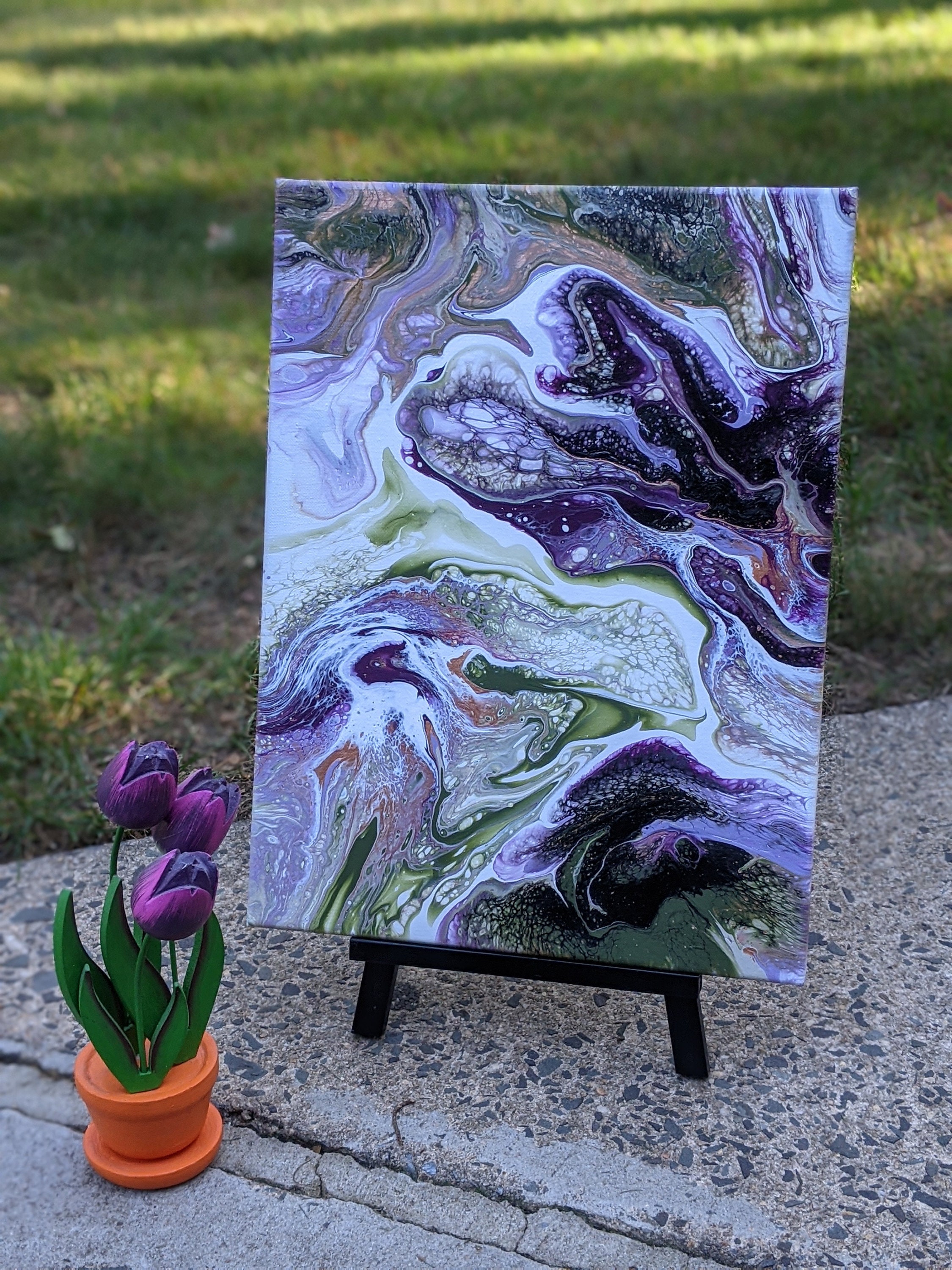 Wall Hanging, Abstract Handmade Acrylic Pour Painting, Contemporary Art ...