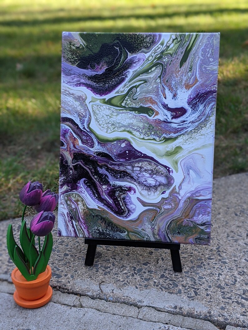 Wall Hanging, Abstract Handmade Acrylic Pour Painting, Contemporary Art ...