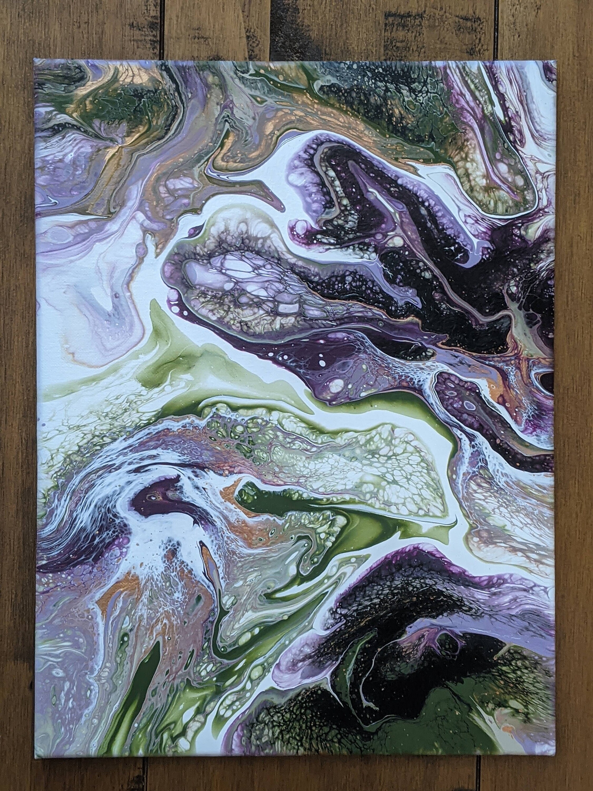 Wall Hanging, Abstract Handmade Acrylic Pour Painting, Contemporary Art ...