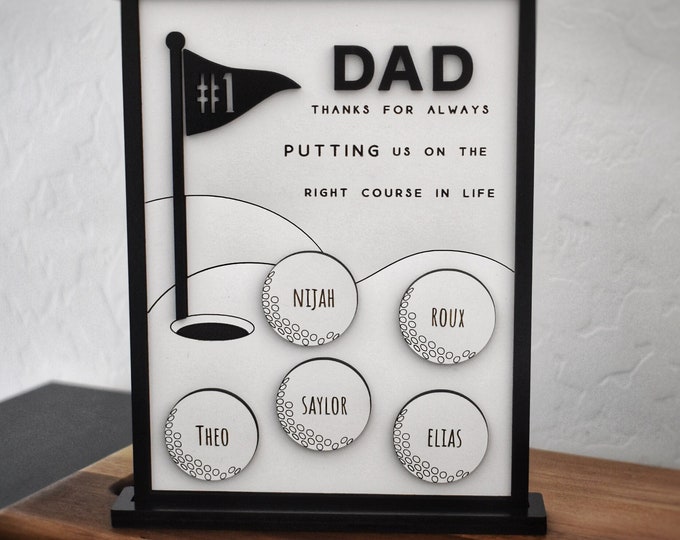 Engraved Fathers Day Sign Golf Themed Fathers Day Gift Personalized ...