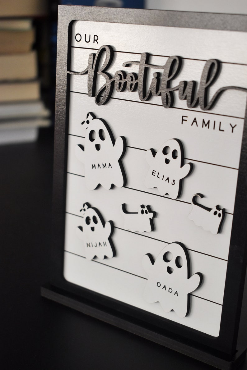 Our Bootiful Family Sign Customized Family Ghost Sign - Etsy