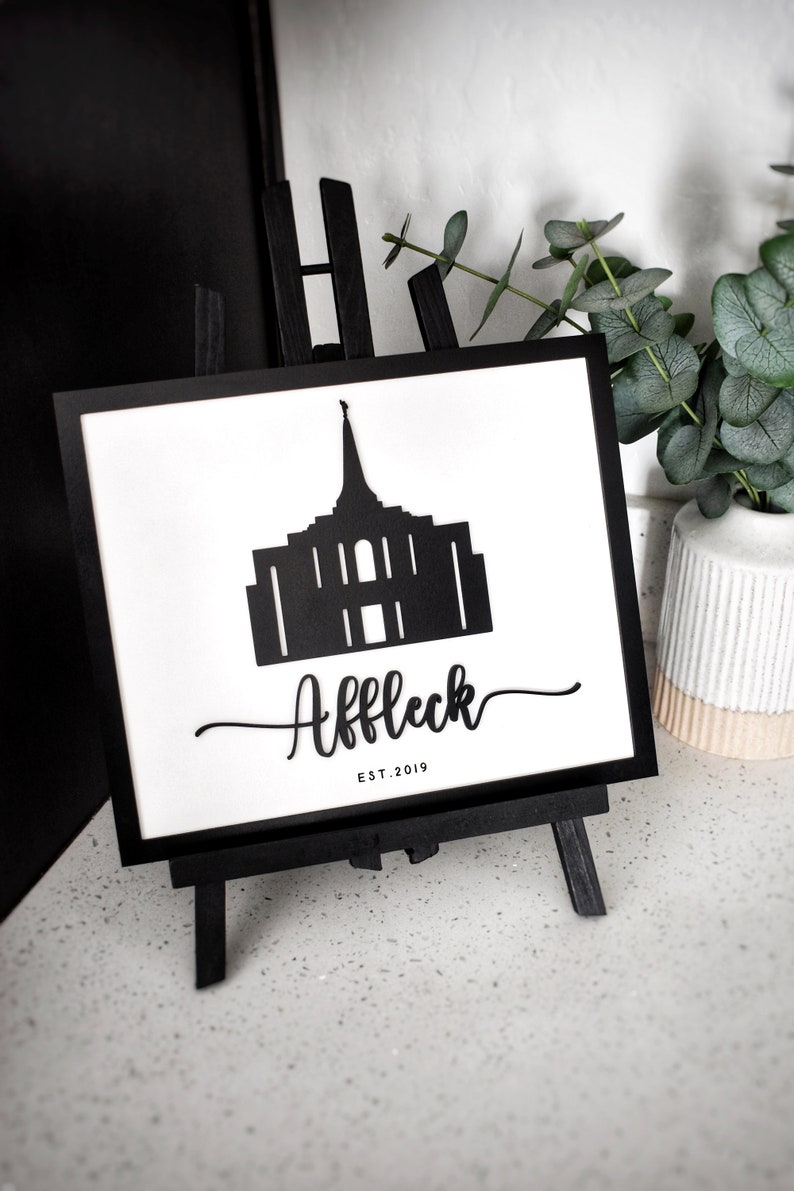 LDS Family Temple Last Name Sign Temple Emblem Family Mormon - Etsy