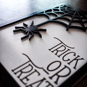 Halloween Decor Signs Spooky Shelf Sitters Spiderweb Sign Trick or ...