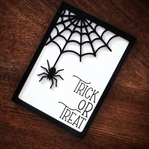 Halloween Decor Signs Spooky Shelf Sitters Spiderweb Sign Trick or ...