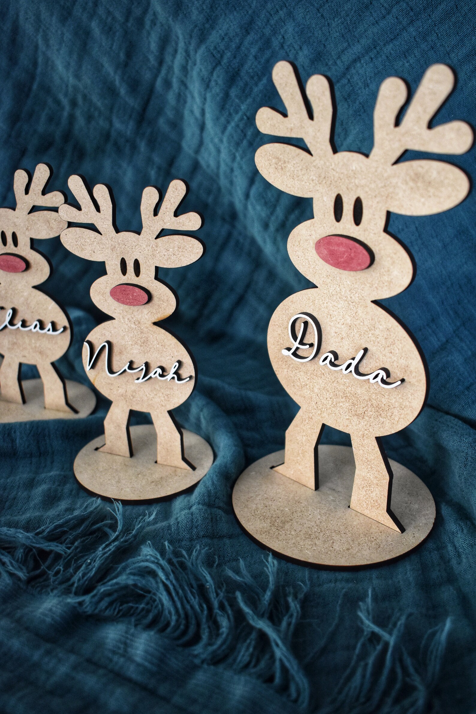 Personalized Reindeer Family Name Decor Reindeer Family - Etsy