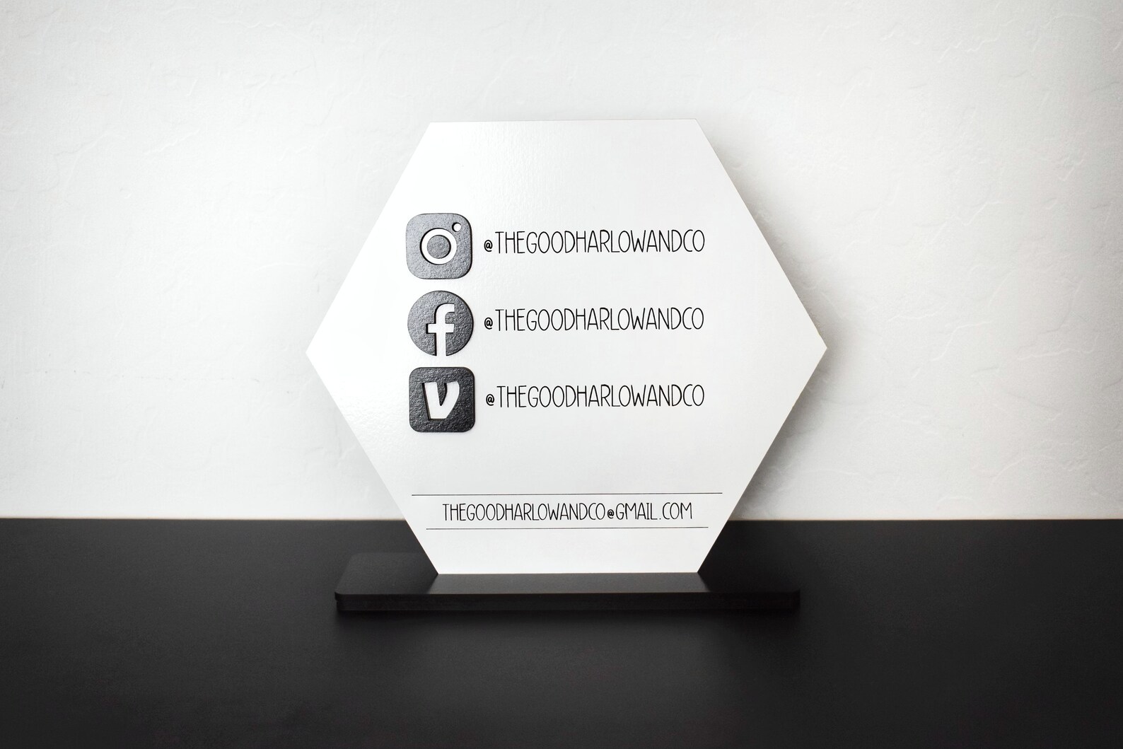 Social Media Sign Black and White Social Media Handle | Etsy