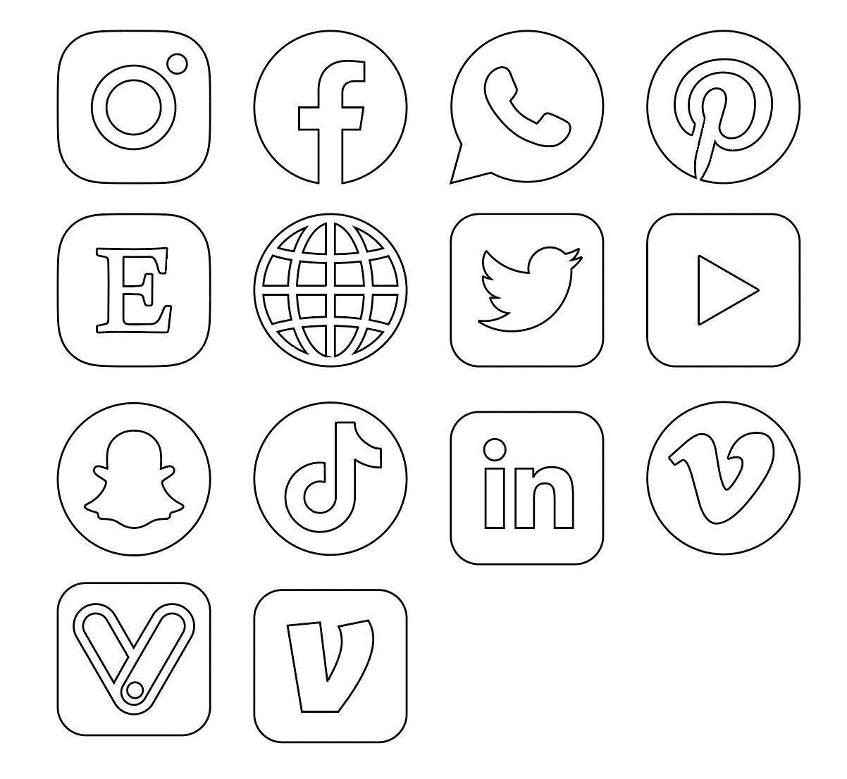 Social Media Sign Black and White Social Media Handle | Etsy