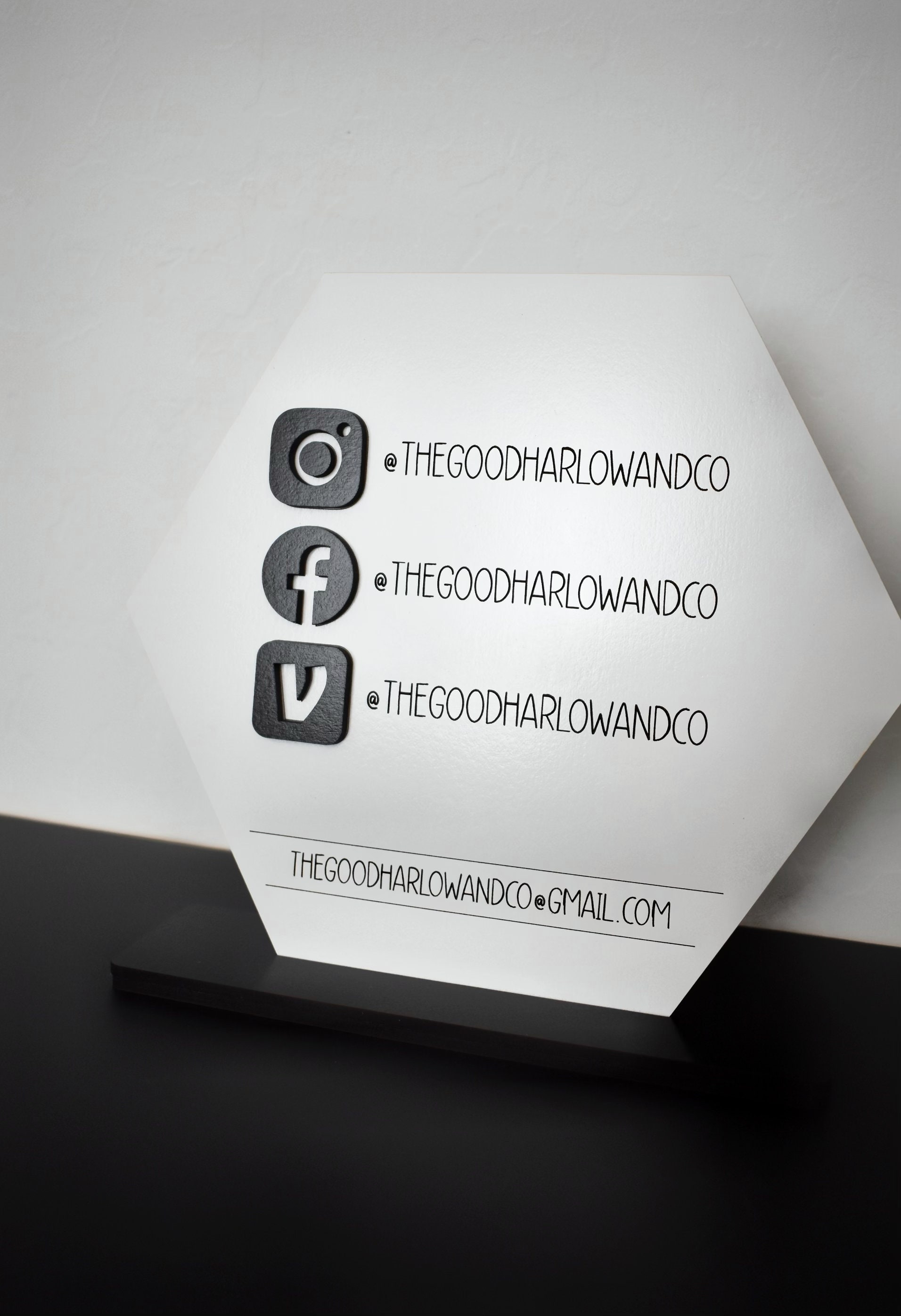 Social Media Sign Black and White Social Media Handle | Etsy