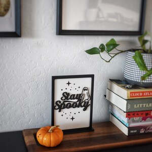 Stay Spooky Sign Halloween Decor Signs Spooky Shelf Sitters Trick or ...