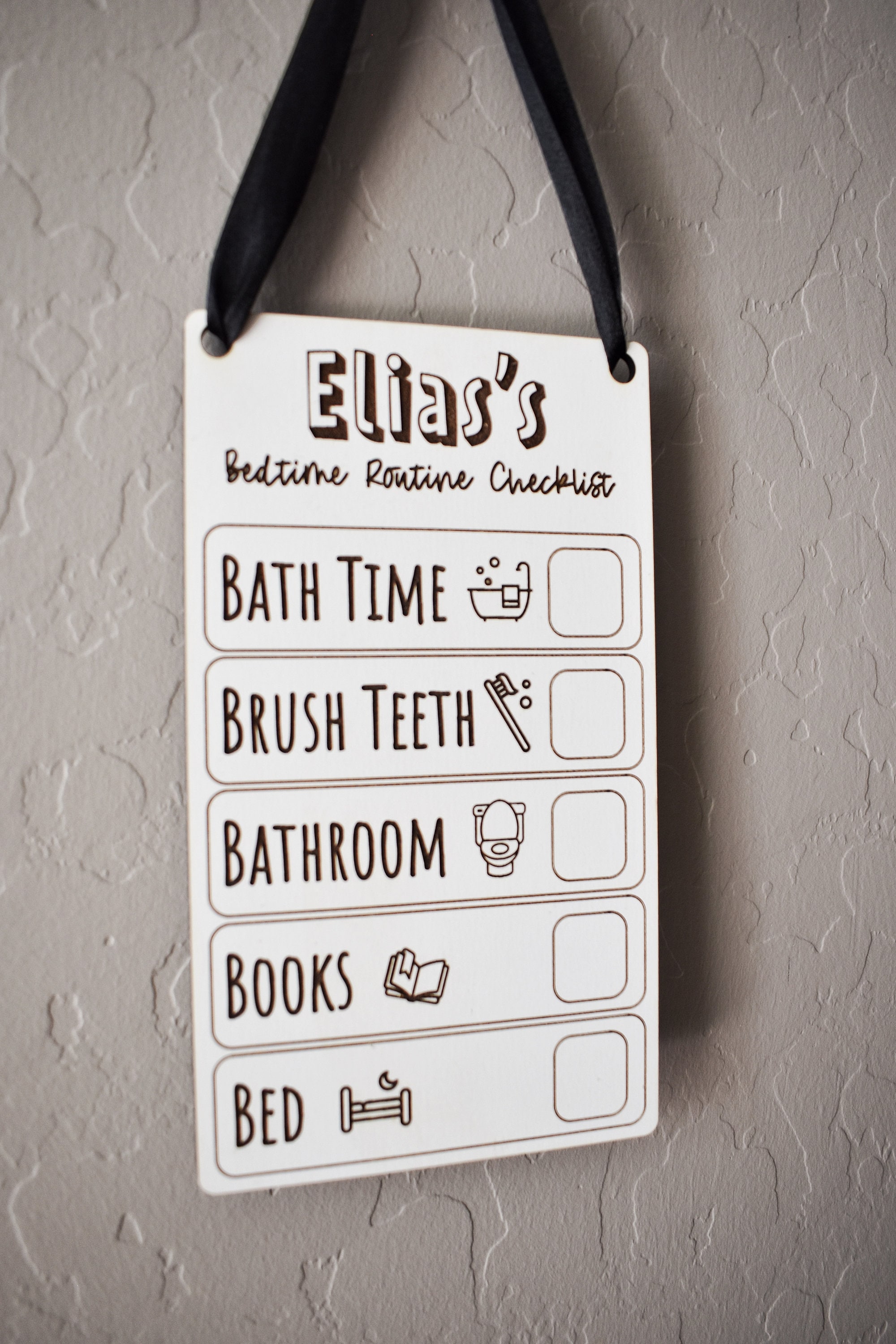 Personalized Bedtime Checklist Sign for Toddlers Dry Erase - Etsy