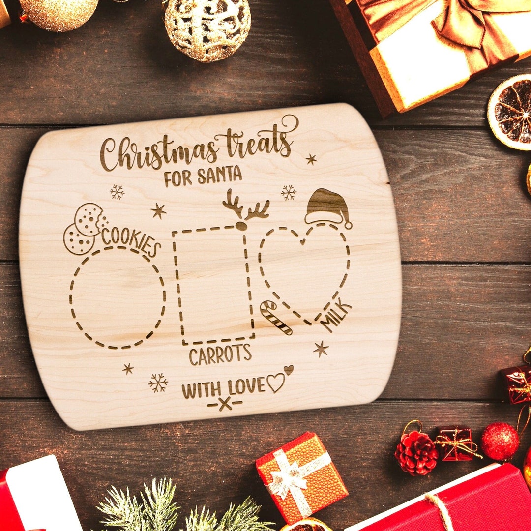 Milk and Cookies Santa Tray Christmas Eve Tradition Engraved Board - Etsy